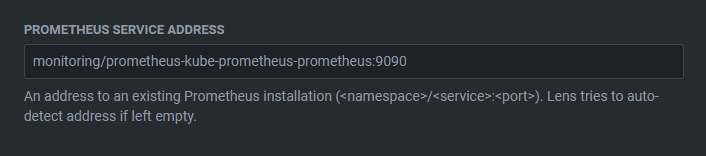 Lens not able to detect Prometheus installed as Prometheus operator in namespace monitoring ...