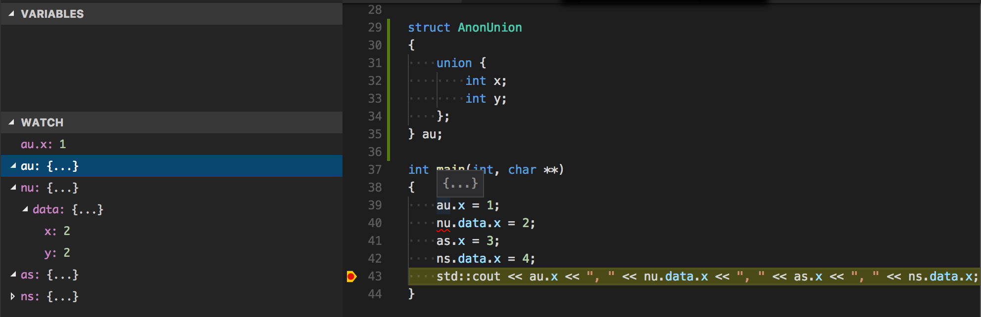 Anonymous unions and structs don't display while debugging [MacOS - LLDB] · Issue #966 ...