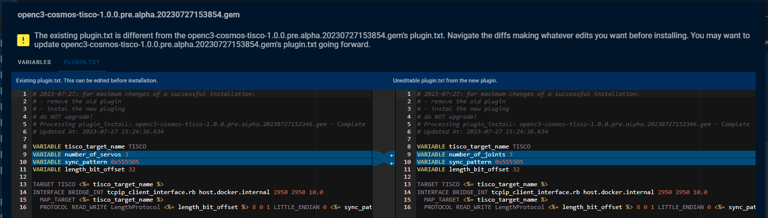 Plugin upgrade struggles with whitespaces · Issue #760 · OpenC3/cosmos ...