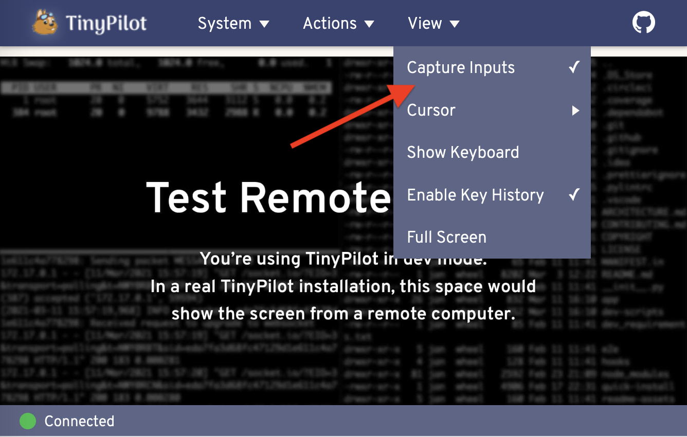 Allow more control over the processing of input events · Issue #497 · tiny-pilot/tinypilot · GitHub