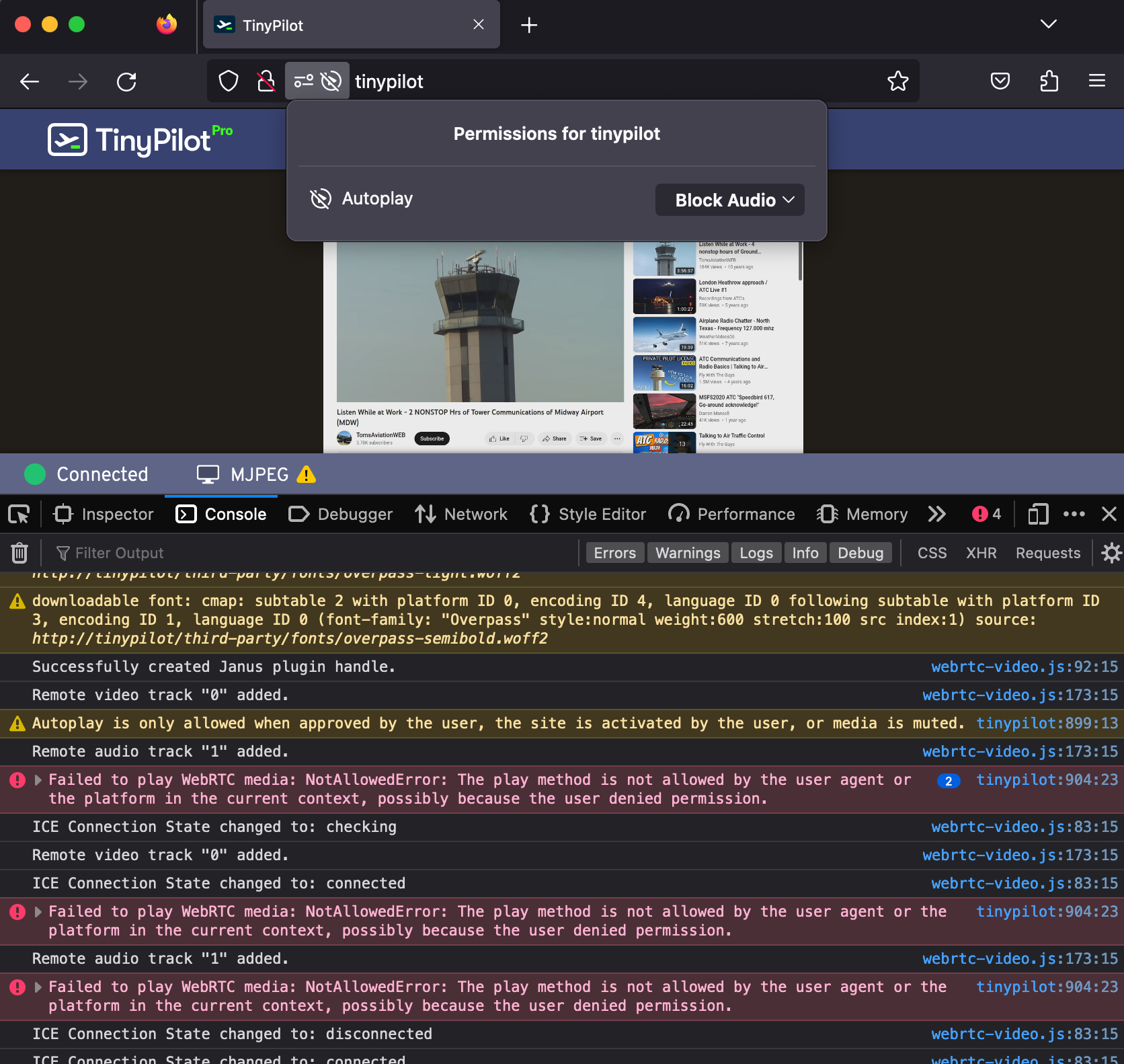 H.264 failing on Firefox in “Block Audio” mode? · Issue #1287 · tiny-pilot/tinypilot · GitHub