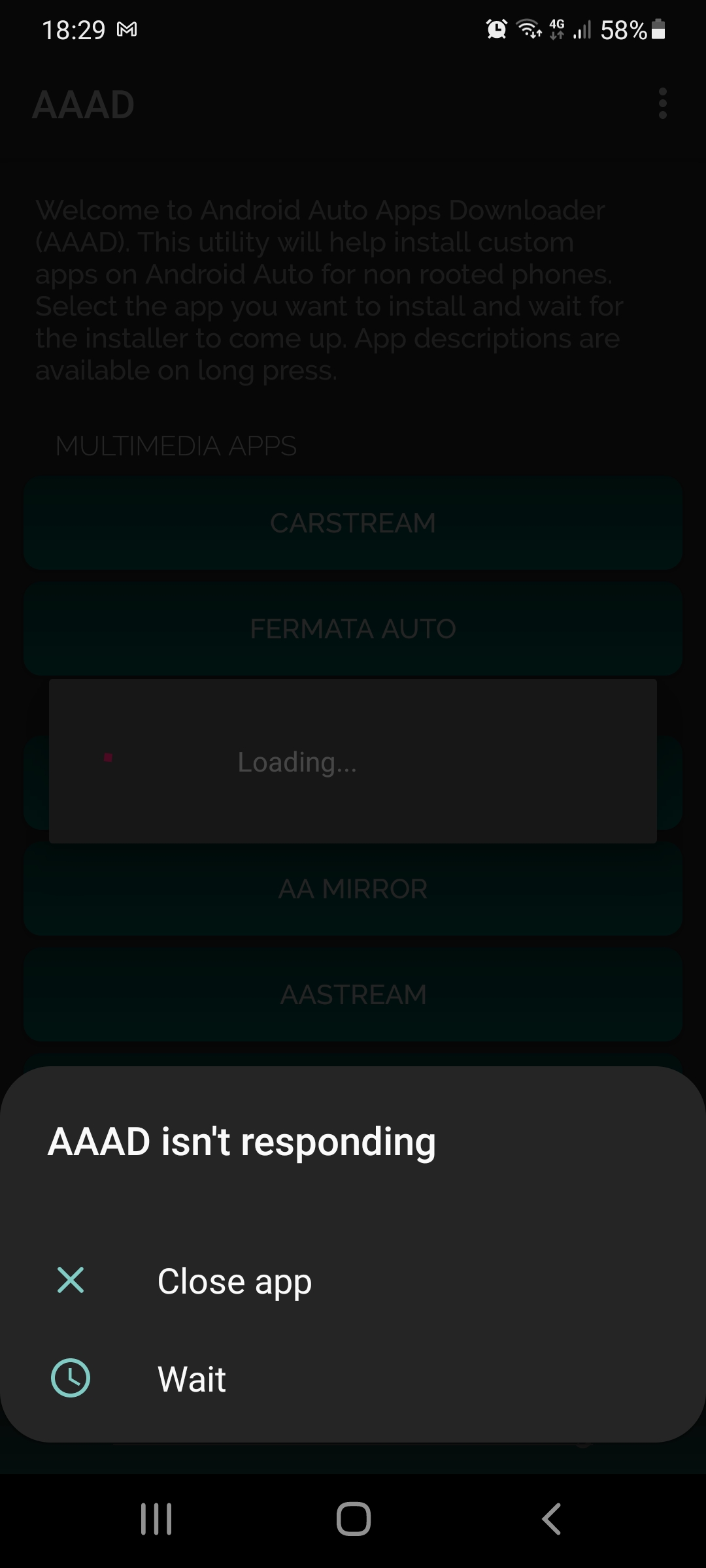 Stucked on loading · Issue #37 · shmykelsa/AAAD · GitHub