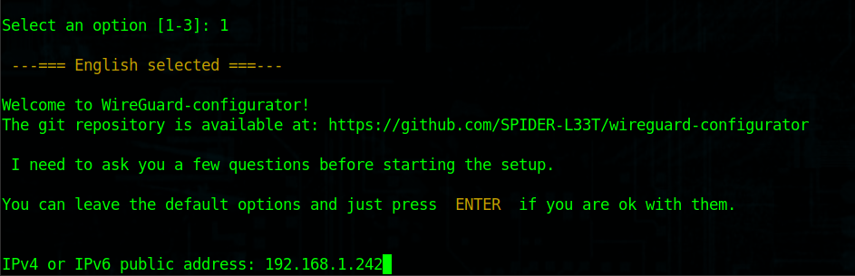 Github Spider L33twireguard Configurator Interactive Wireguard Configuration Tool For Server