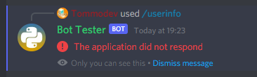 Error "The application did not respond" too frequent. · Issue #947 · Pycord-Development/pycord ...