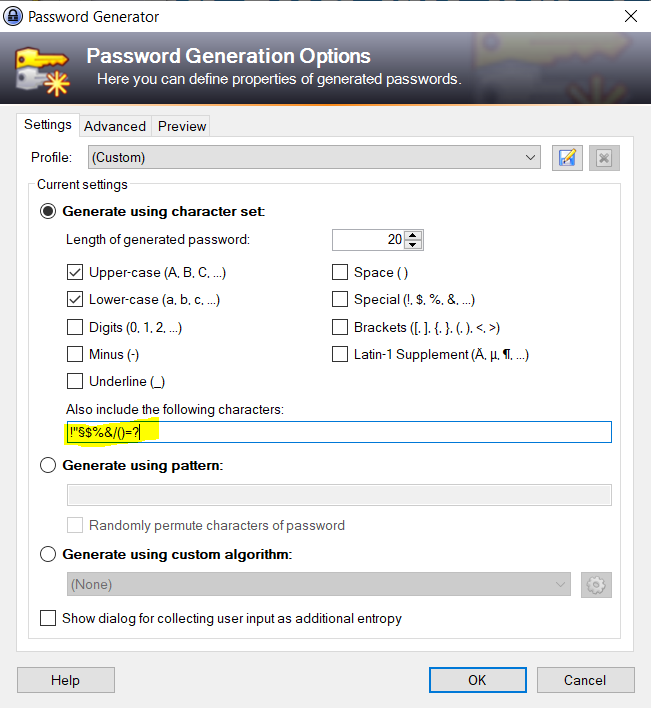 list of special characters on password generator · Issue #1071 · PhilippC/keepass2android · GitHub
