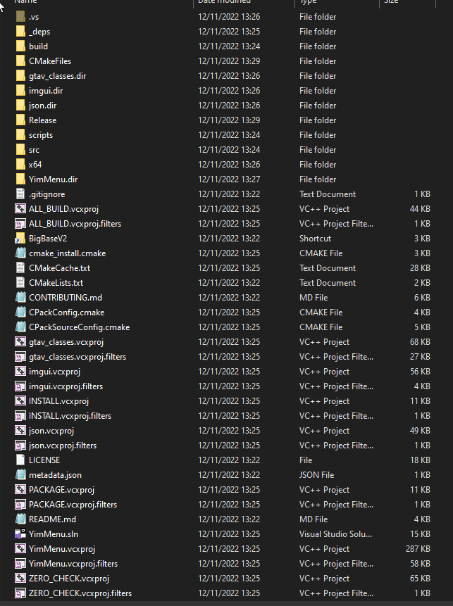 [Request]: fix cmake building trashing folder hierarchy · Issue #586 · YimMenu/YimMenu · GitHub