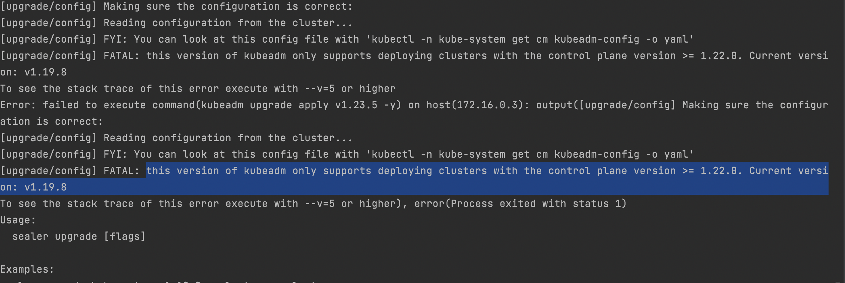 failed to upgrade k8s use sealer · Issue #1316 · sealerio/sealer · GitHub