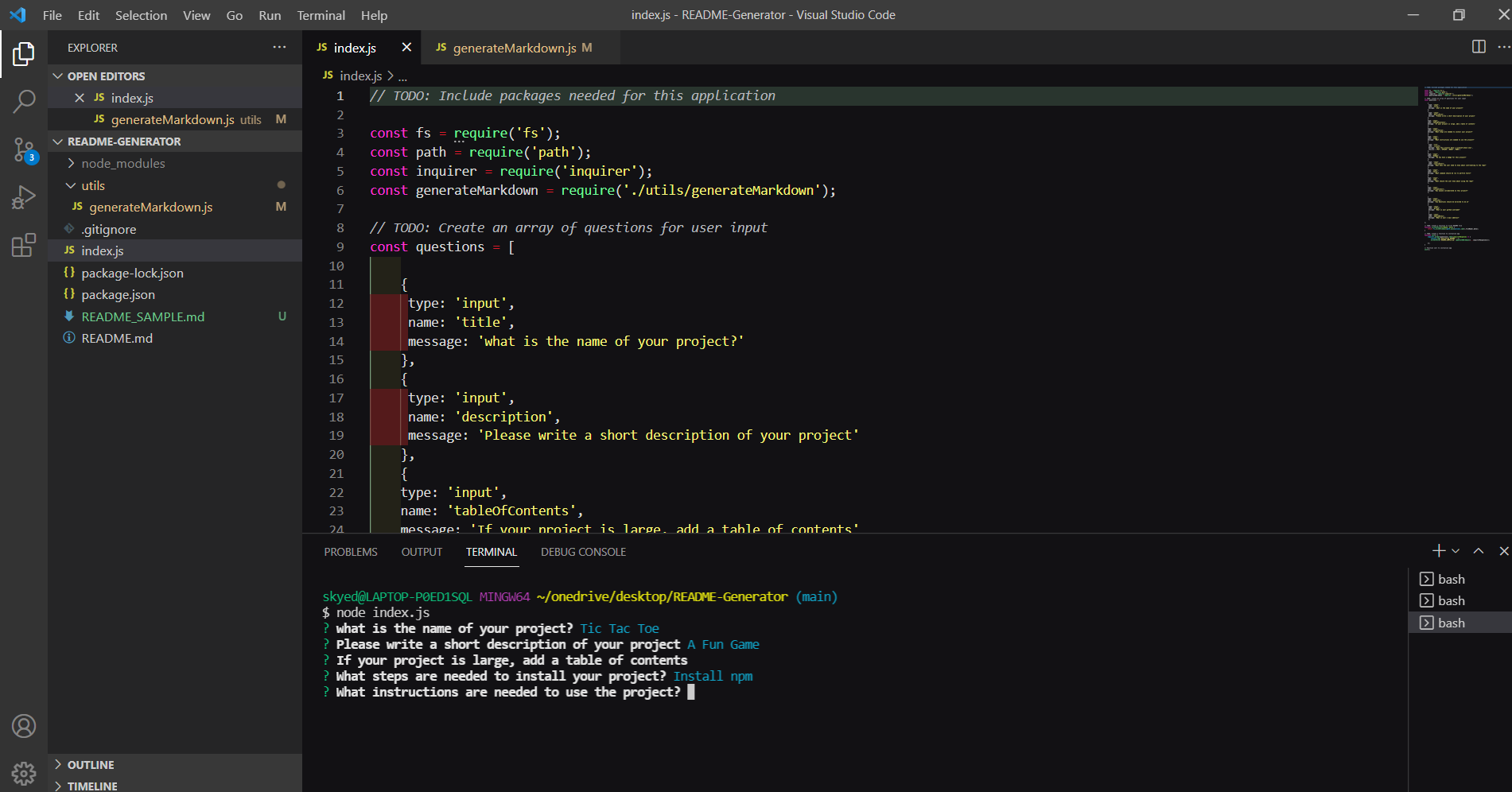 GitHub - Flying-dink/README-Generator: An app that can produce a professional README