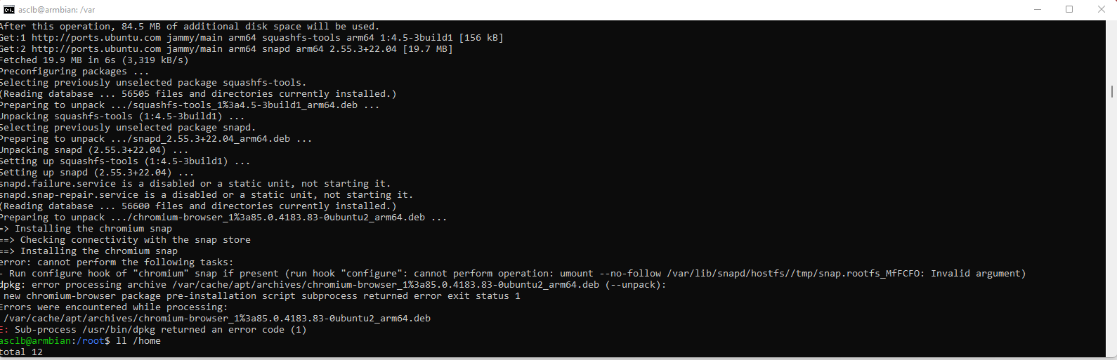 Snap install not working · Issue #259 · ophub/amlogic-s9xxx-armbian · GitHub