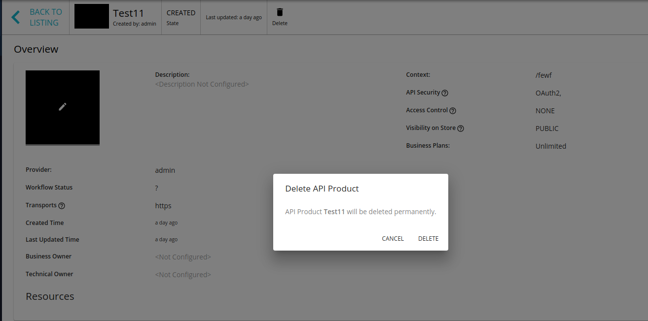 API Product delete button not working · Issue #5821 · wso2/product-apim · GitHub