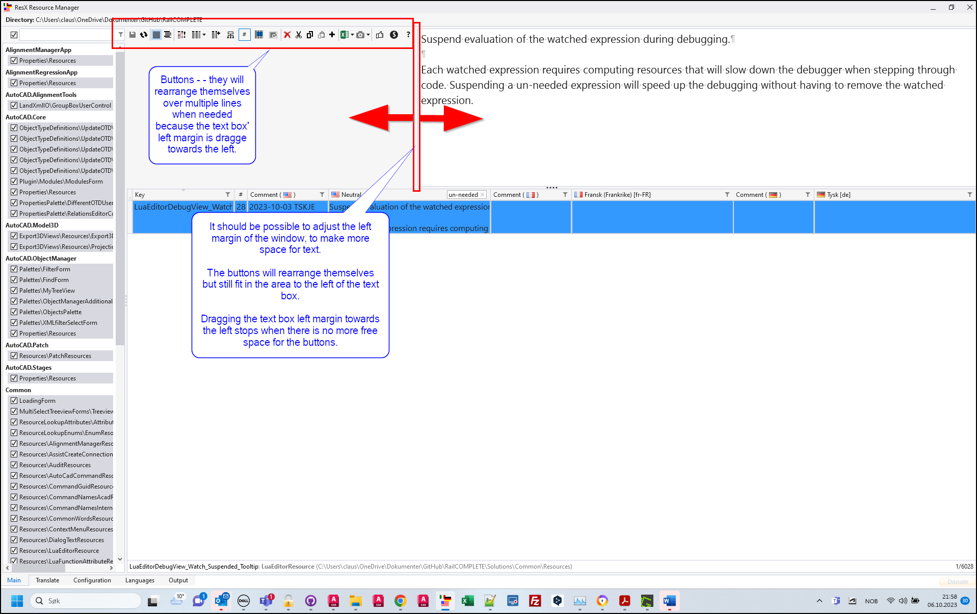 Allow horizontal resizing of the text window · Issue #585 · dotnet/ResXResourceManager · GitHub