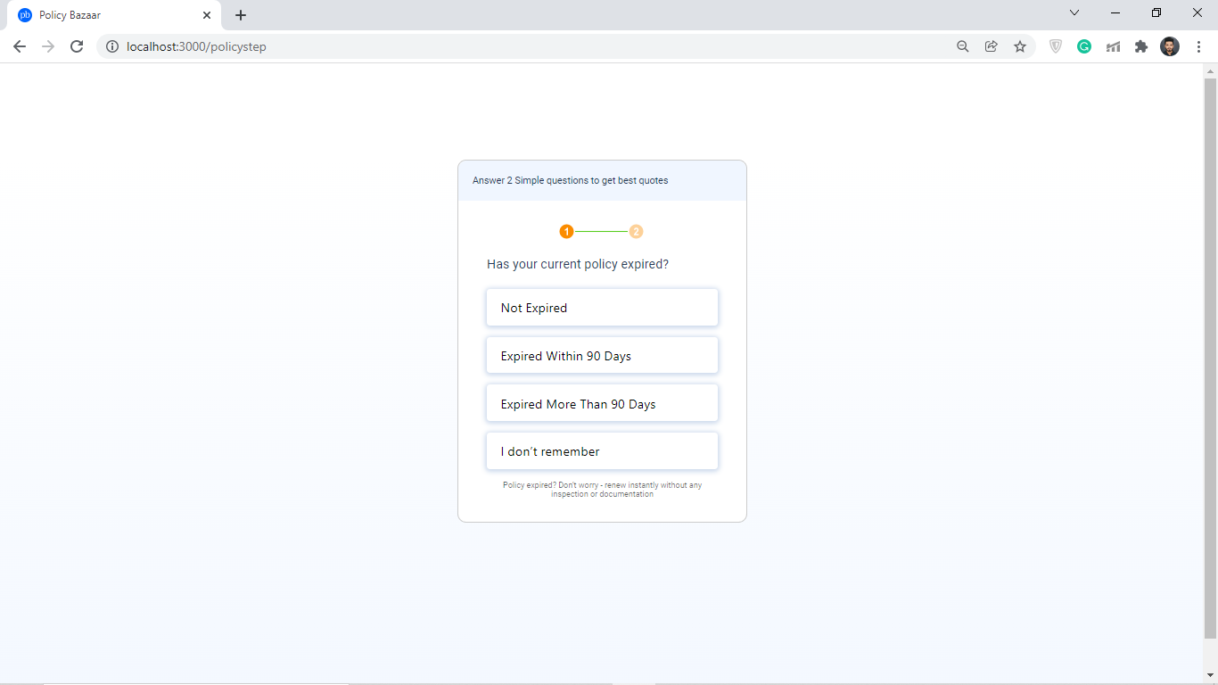 GitHub - ShashankSKB/policyBazaar: Buy or renew two-wheeler insurance ...