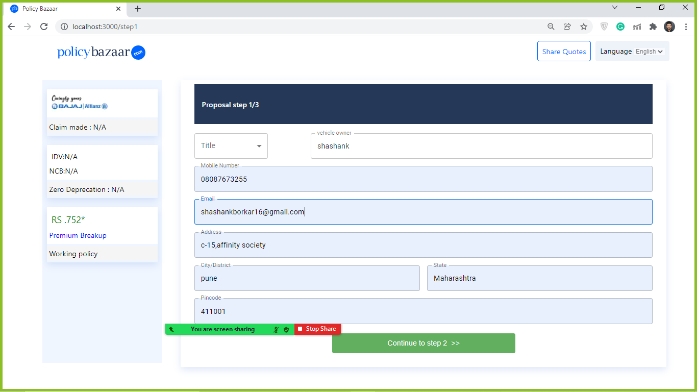 GitHub - ShashankSKB/policyBazaar: Buy or renew two-wheeler insurance ...