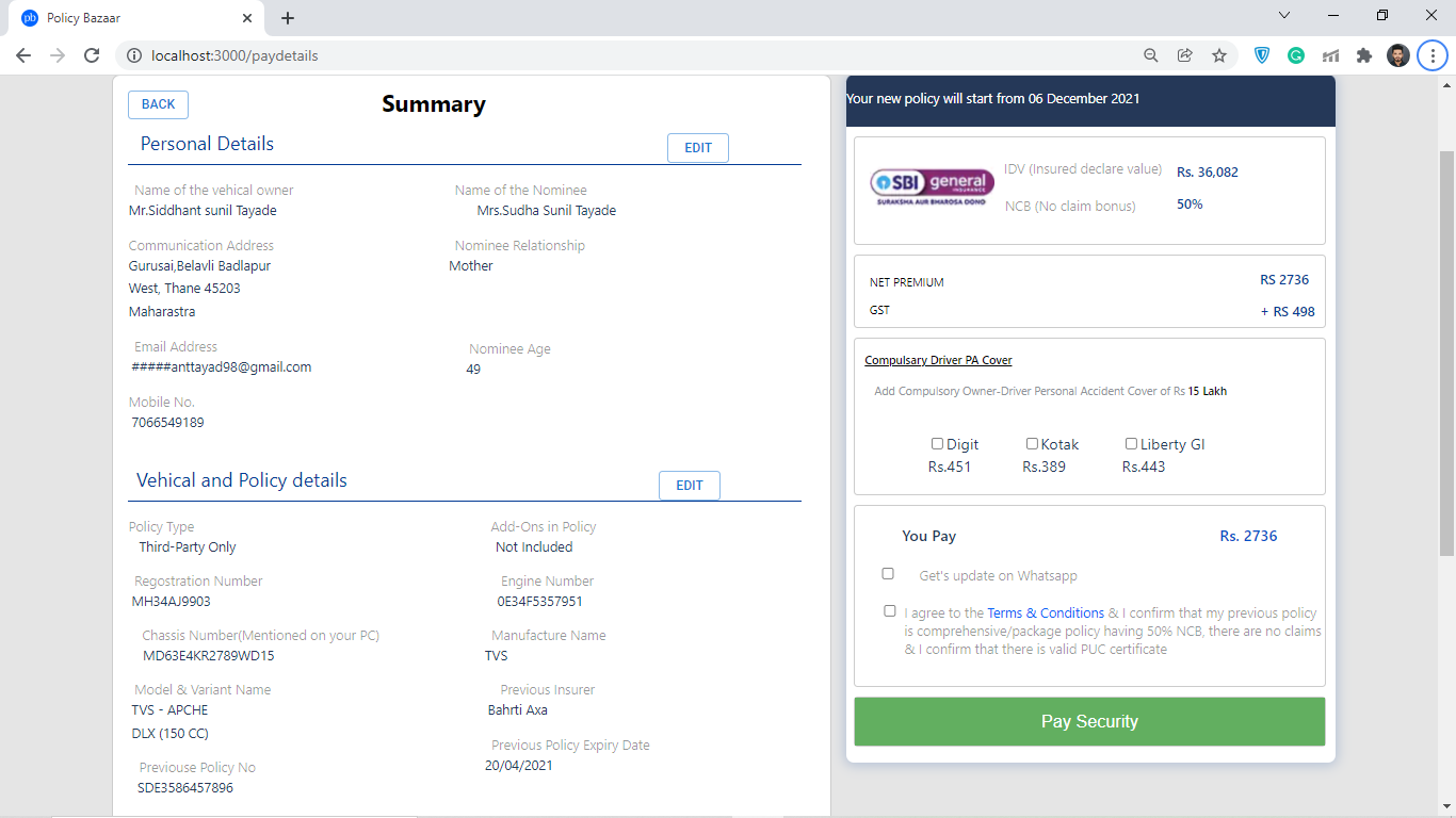 GitHub - ShashankSKB/policyBazaar: Buy or renew two-wheeler insurance ...