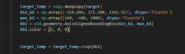 Point cloud crop using bounding box · Issue #6436 · isl-org/Open3D · GitHub