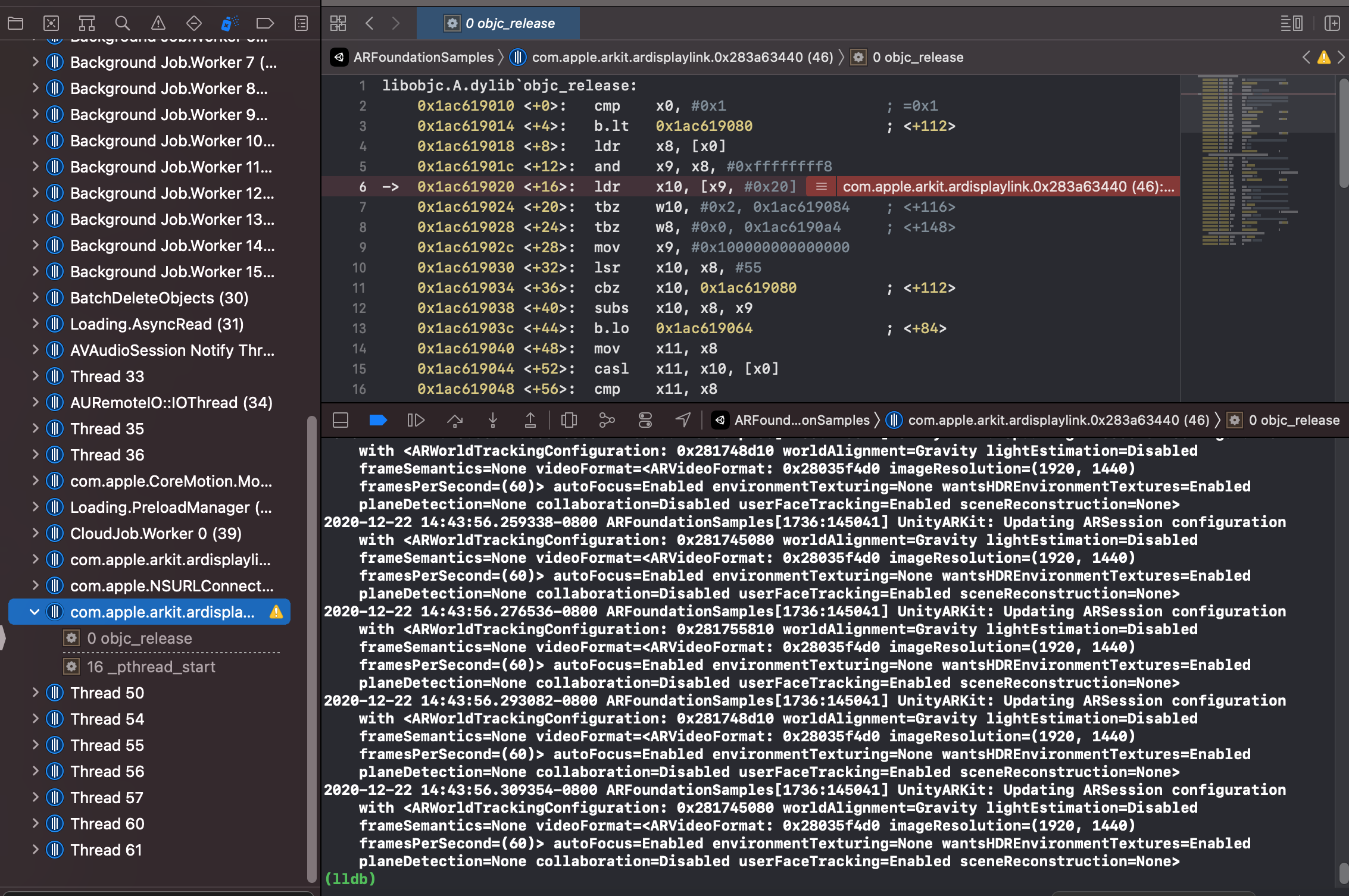 [Bug] Periodic EXC_BAD_ACCESS on iOS when using WorldCameraWithUserFacingFaceTracking · Issue ...