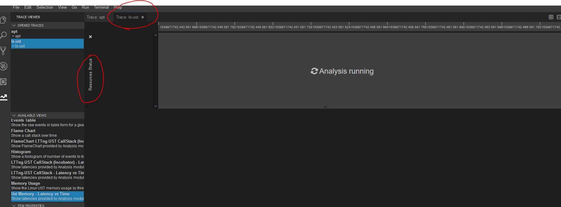Opening a view that does not exist in the trace · Issue #457 · eclipse-cdt-cloud/theia-trace ...