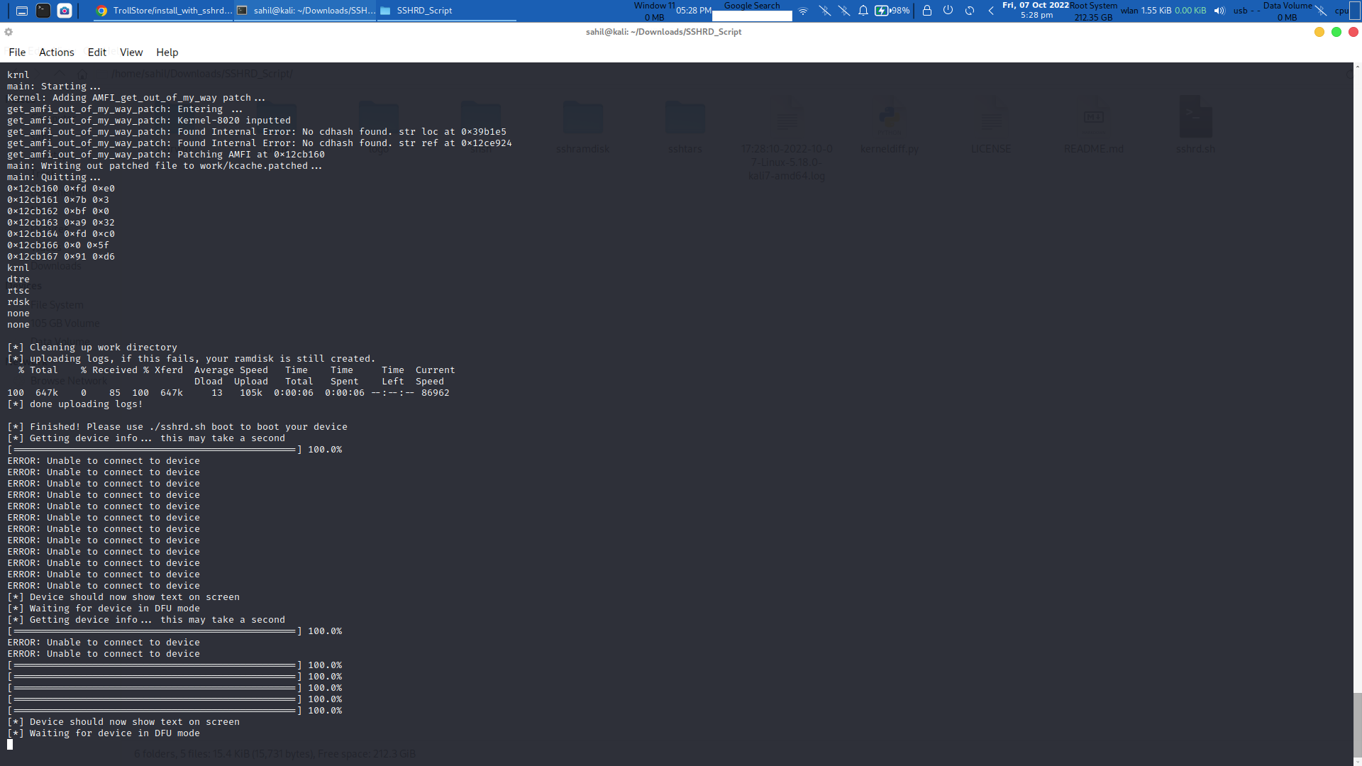 Device stuck on SSHRD_Script · Issue #247 · opa334/TrollStore · GitHub