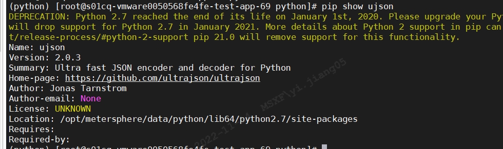 [BUG]前后置脚本中引用Python第三方库，Python的ujson包安装后使用时有问题，另外调用Kafka的包也无法调用 · Issue #19739 · metersphere ...