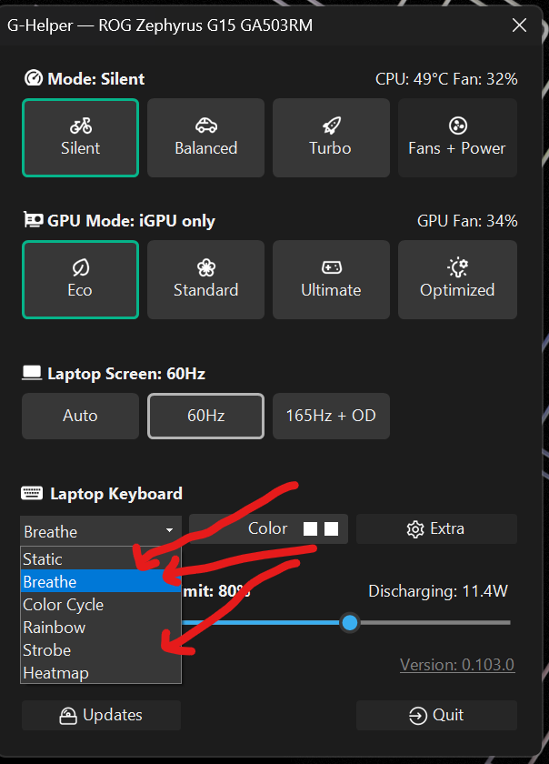 Keyboard lighting And GameVisual · Issue #1012 · seerge/g-helper · GitHub