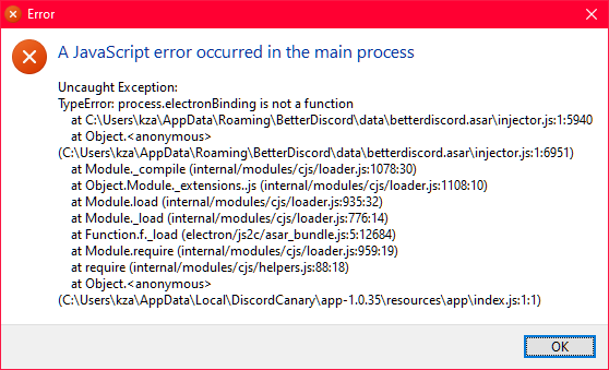 JavaScript error on Windows · Issue #974 · BetterDiscord/BetterDiscord · GitHub