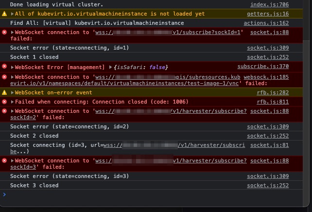 Bug Vm Console Fails With Websocket Errors · Issue 1144 · Harvesterharvester · Github