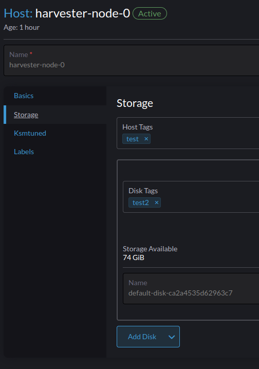 [BUG] Can't Edit Disk Tags in Rancher v2.6.8 · Issue #3013 · harvester/harvester · GitHub