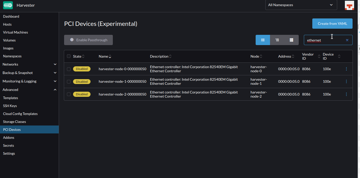 [FEATURE] PCIDevices should ignore mgmt and br nics · Issue #3199 · harvester/harvester · GitHub