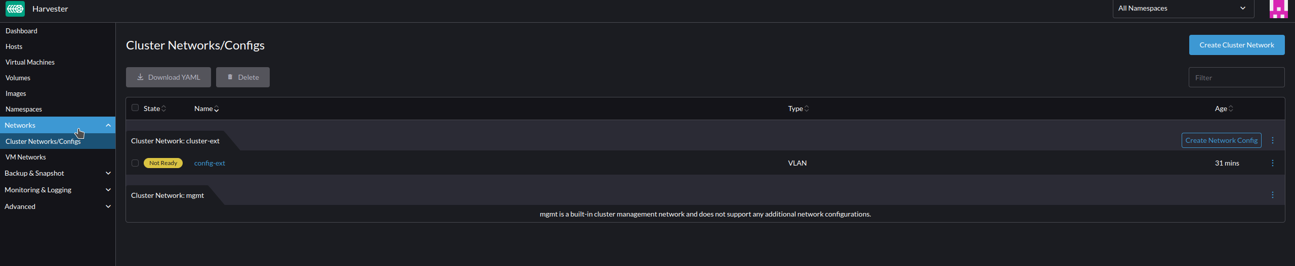 [BUG] bonded NIC cluster network doesn't get added to new node if VMs ...
