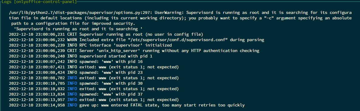 Problem With Onlyoffice Control Panel Trying To Get Workforce Community Running Via Docker 0637