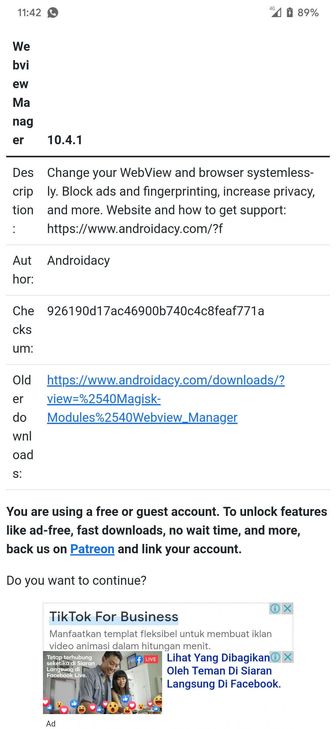 [BUG] androidacy repo download problem · Issue #96 · Fox2Code/FoxMagiskModuleManager · GitHub
