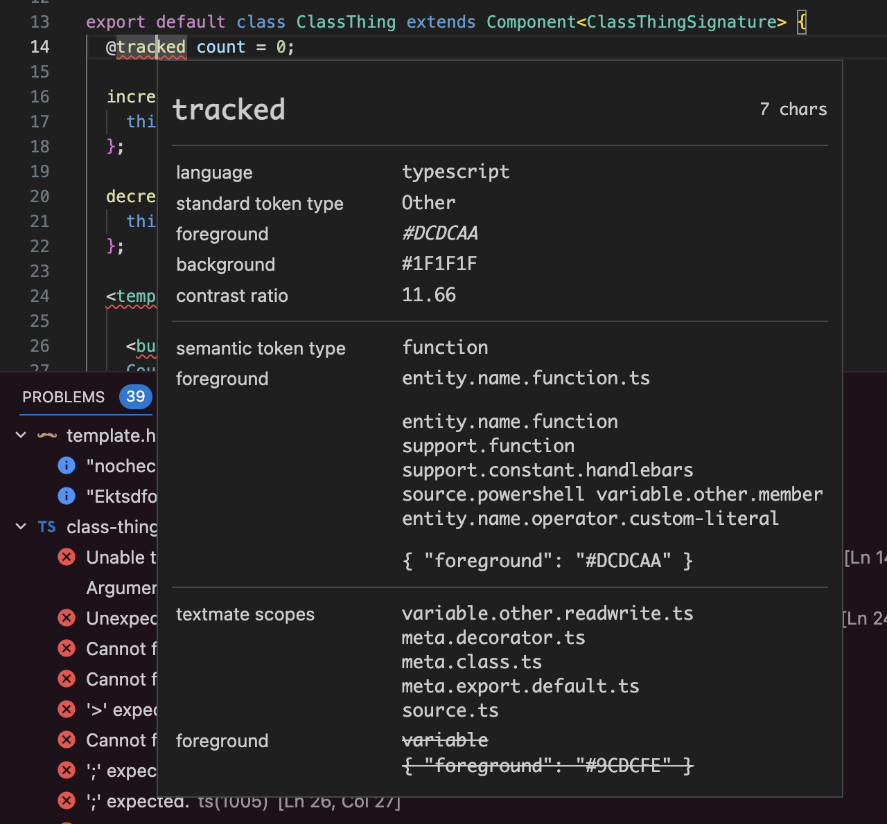 Semantic Token Scopes not provided · Issue #601 · typed-ember/glint · GitHub