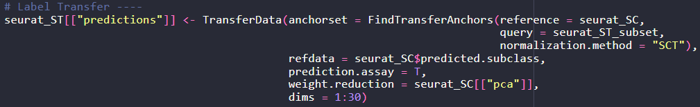 TransferData(): Error in Embeddings(reduction)[nn.cells2, dims] : subscript out of bounds ...