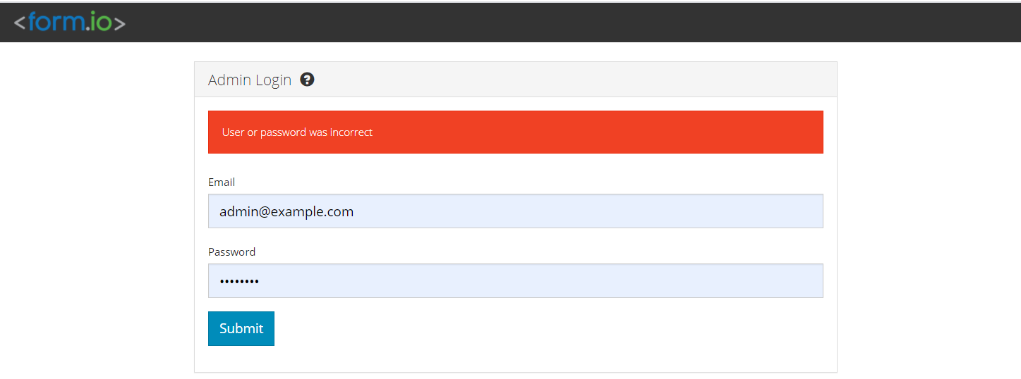 Root User Or Password Was Incorrect Form Io · Issue 4063 · Formio Formio Js · Github