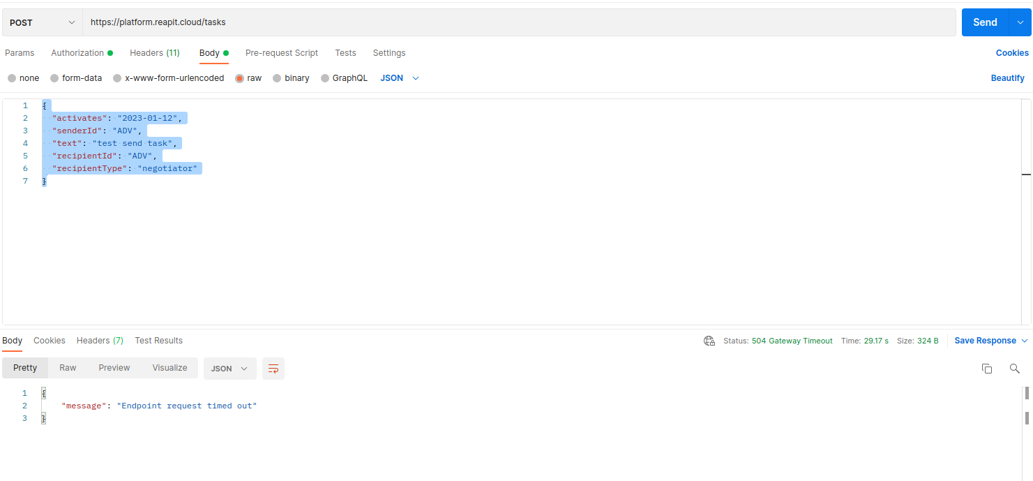request call POST/Task API to create tasks time out · Issue #8323 · reapit/foundations · GitHub