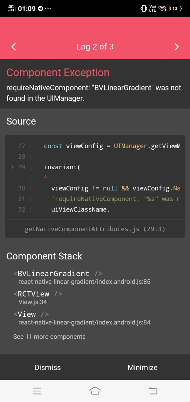 requireNativeComponent: "BVLinearGradient" was not found in the UIManager. · Issue #503 · react ...