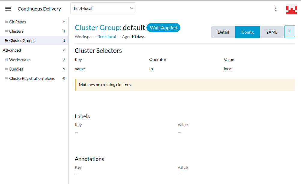 Rancher Fleet automatically reset default cluster group config · Issue #584 · rancher/fleet · GitHub