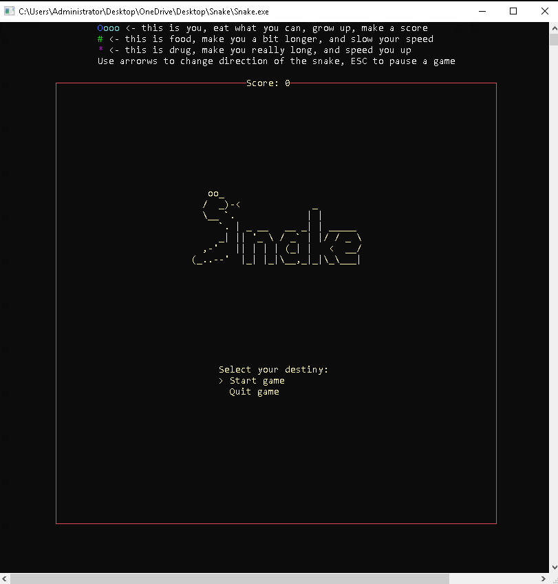 GitHub - Be-Shary/Snake: Simply console version of snake