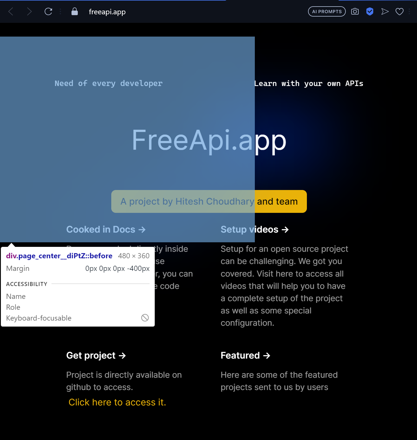 The Button Is Not Fully Clickable A Div Is Blocking It Partially · Issue 14 · Hiteshchoudhary 