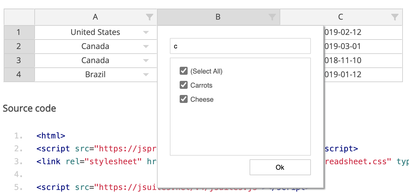 Column filter wrong behaviour · Issue #61 · jspreadsheet/pro · GitHub