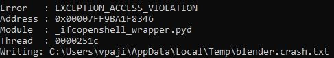 Crash with EXCEPTION_ACCESS_VIOLATION when processing shape · Issue #1906 · IfcOpenShell ...