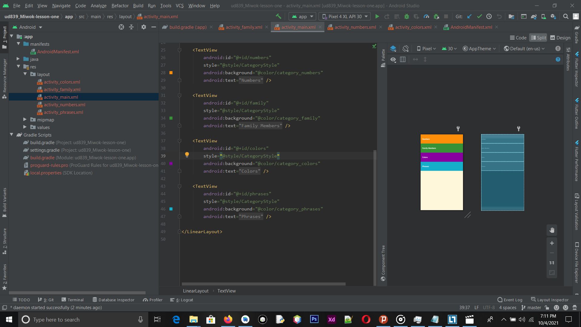 Incremental java compilation is an incubating feature. · Issue #187 · udacity/ud839_Miwok · GitHub