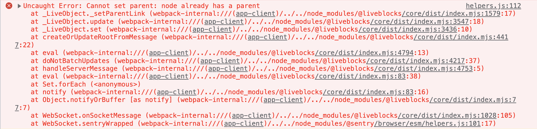"Cannot set parent: node already has a parent" · Issue #1000 · liveblocks/liveblocks · GitHub