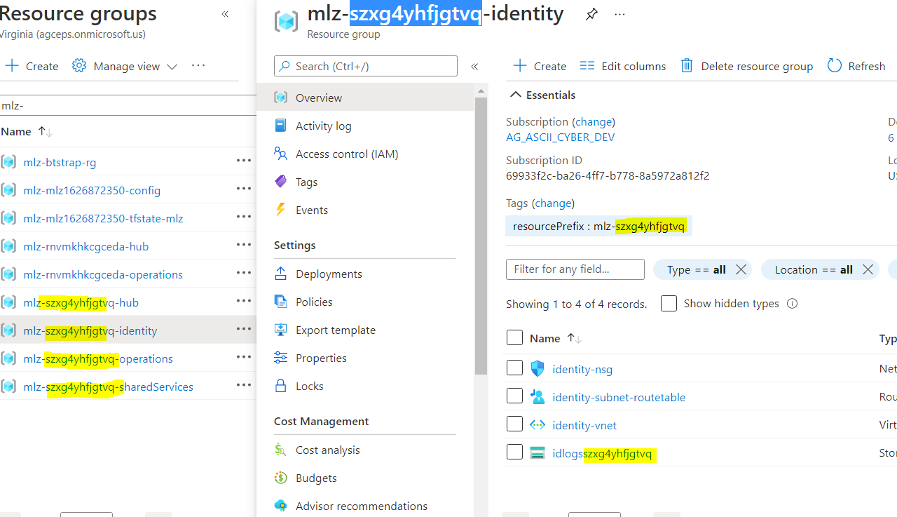 Use of `uniqueString(deployment().name)` may cause issues, especially with storage account ...