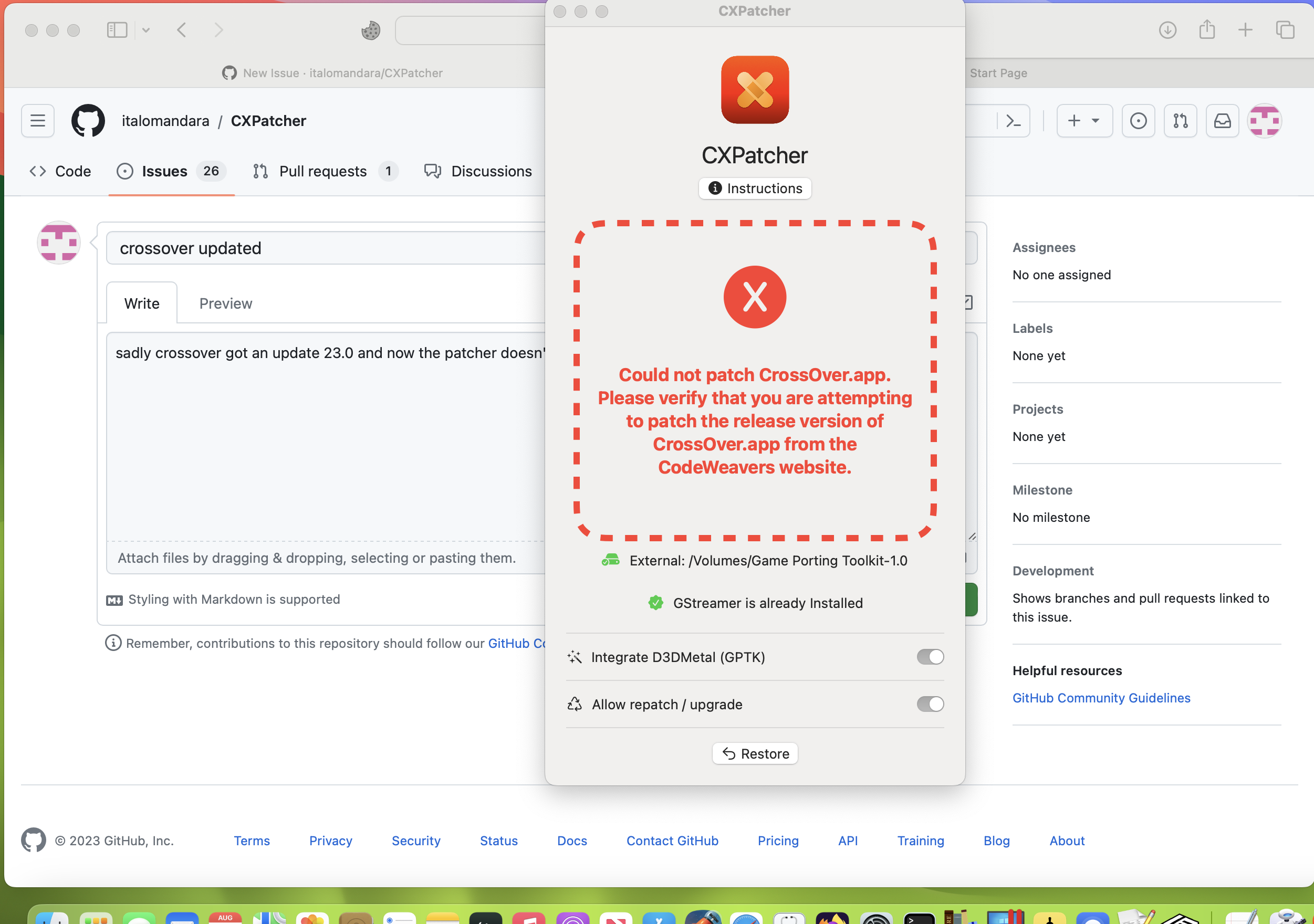 crossover updated · Issue #101 · italomandara/CXPatcher · GitHub