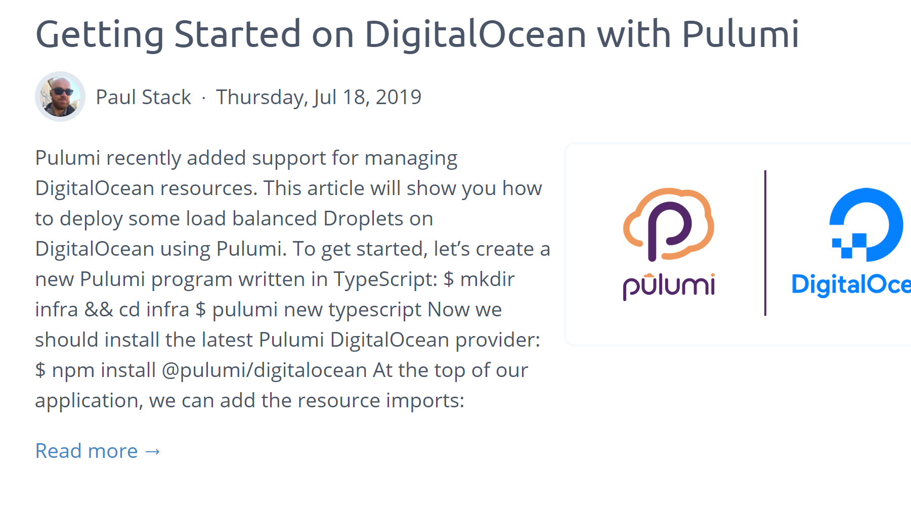 paul's dig ocean blog preview renders incorrectly · Issue #1422 · pulumi/docs · GitHub