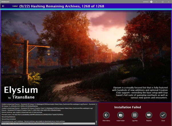 Unable to install: Dyndolod · Issue #91 · TitansBane/Elysium · GitHub