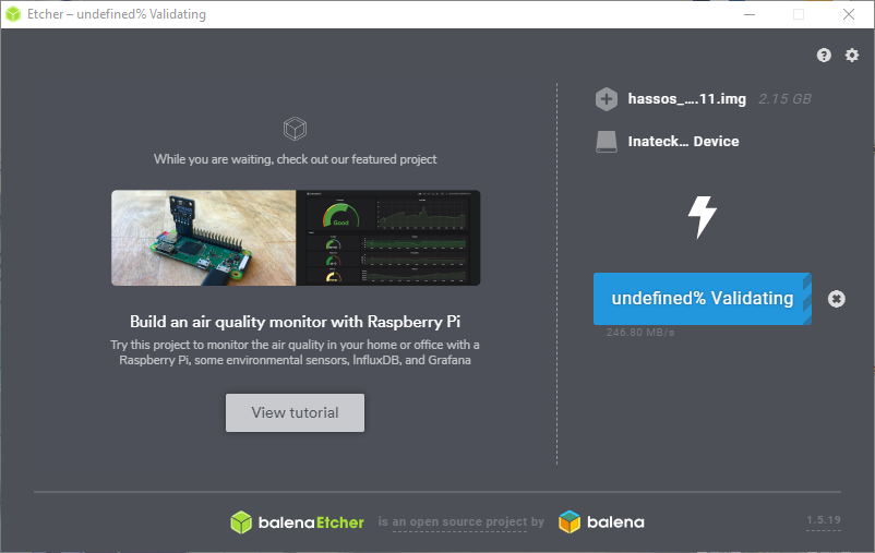Undefined Validating · Issue 2752 · Balena Ioetcher · Github 