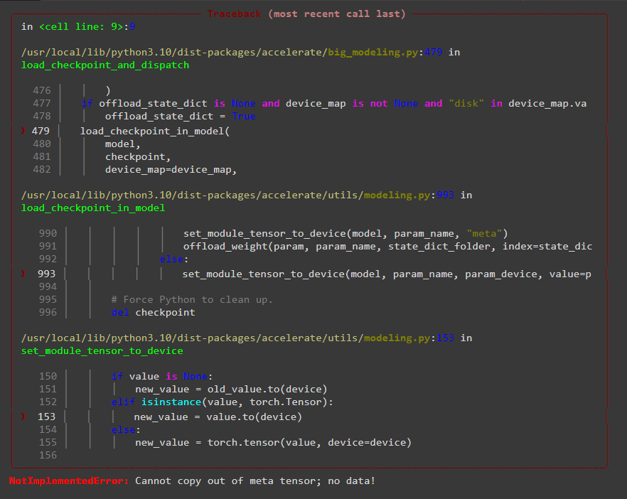 Notimplementederror Cannot Copy Out Of Meta Tensor No Data · Issue 87 · Togethercomputer