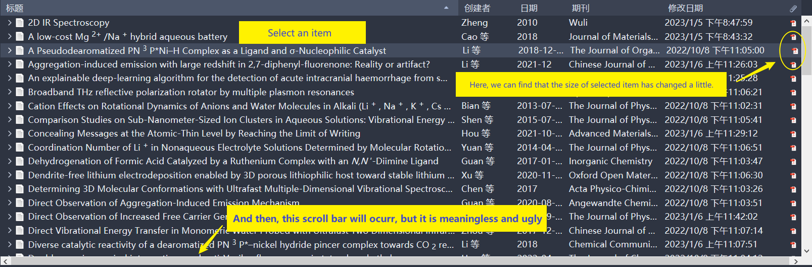 A meaningless horizontal scrolling bar always occurs when selecting an item. · Issue #94 ...